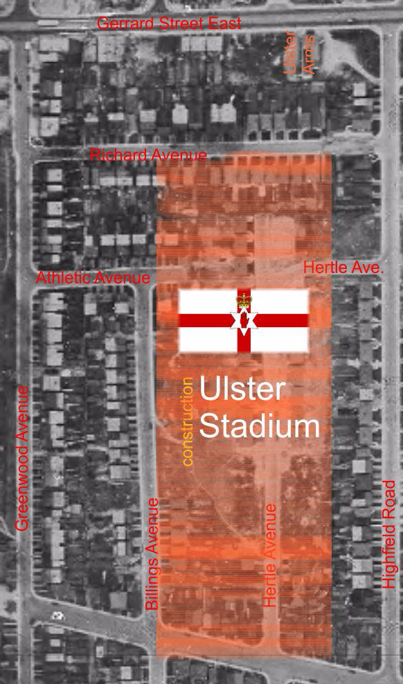 Ulster Stadium map – Leslieville Historical Society