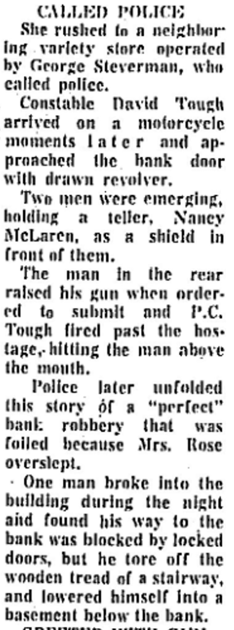 TD Bank Robbery, Queen & Logan, Toronto Star, August 14, 1964 ...